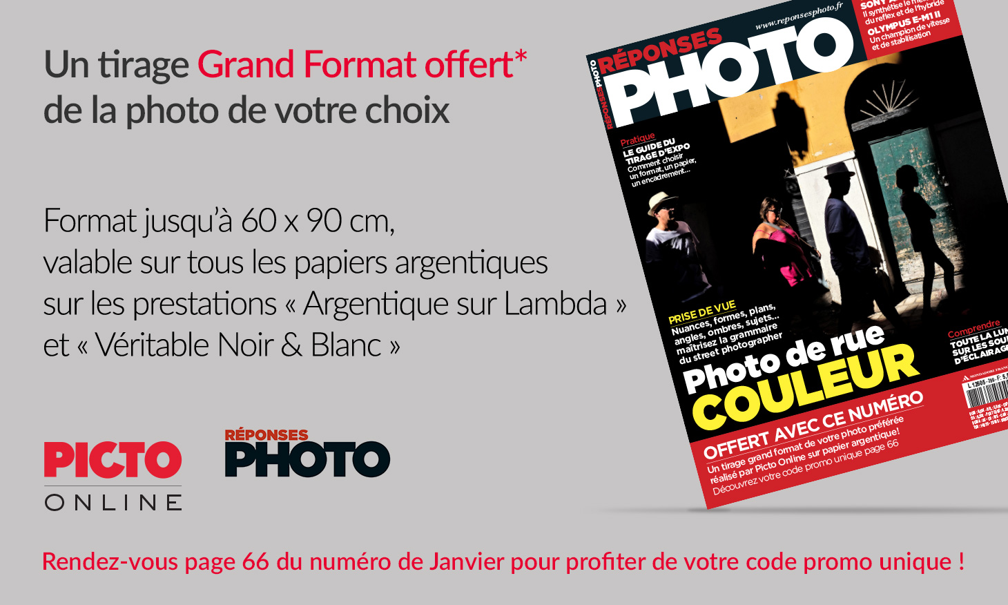 Offre spéciale Picto Online dans le magazine Réponses Photo de janvier ...